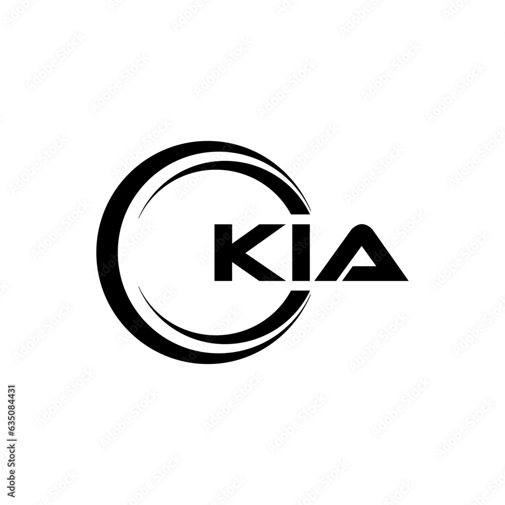 KIA letter logo design with white background in illustrator, cube logo ...