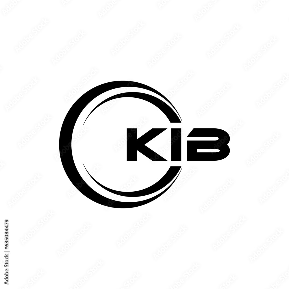 KIB letter logo design with white background in illustrator, cube logo ...