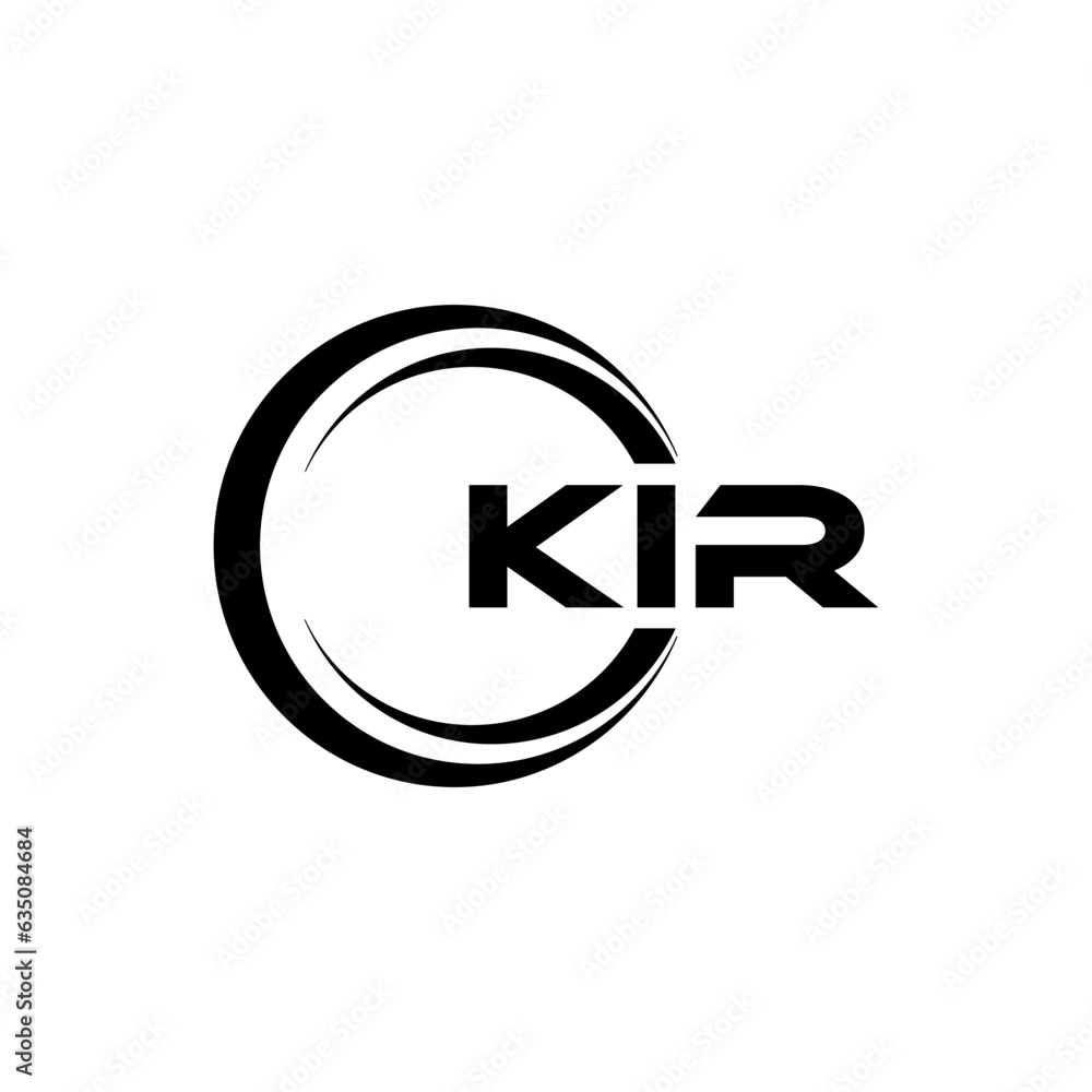 KIR letter logo design with white background in illustrator, cube logo ...
