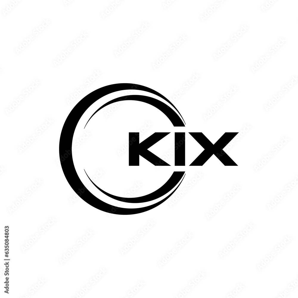 KIX letter logo design with white background in illustrator, cube logo ...