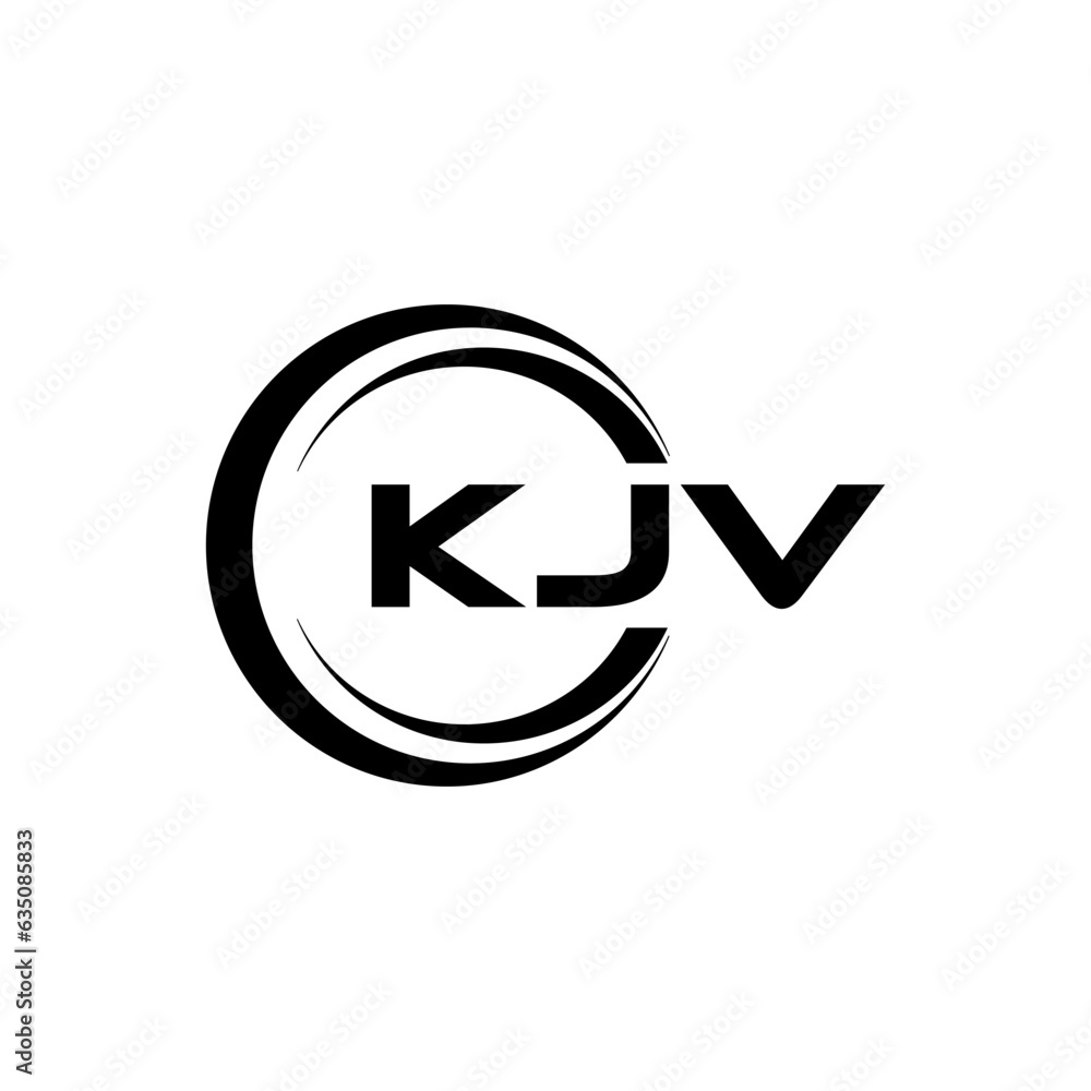 KJV letter logo design with white background in illustrator, cube logo ...