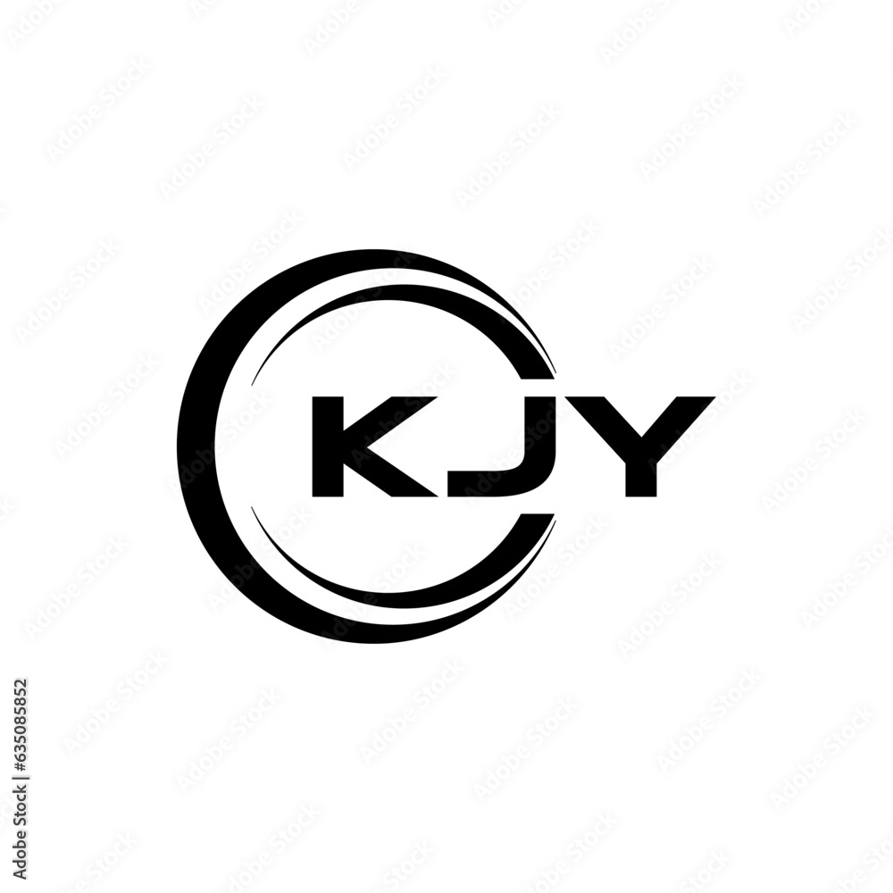 KJY letter logo design with white background in illustrator, cube logo ...