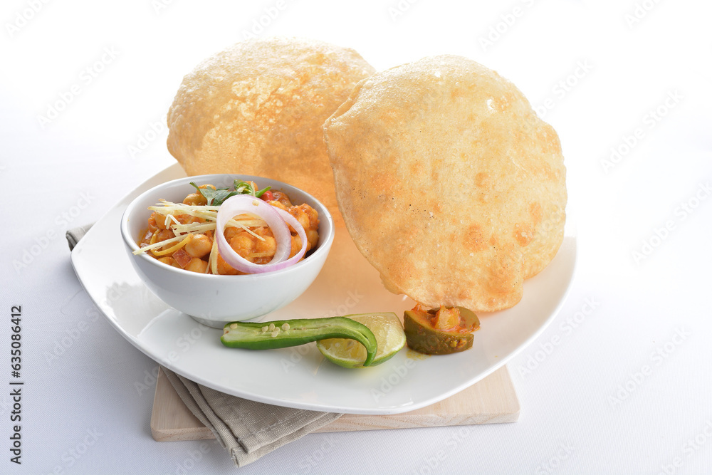 deep fried indian pappadom snack with vegetable bean curry breakfast on ...