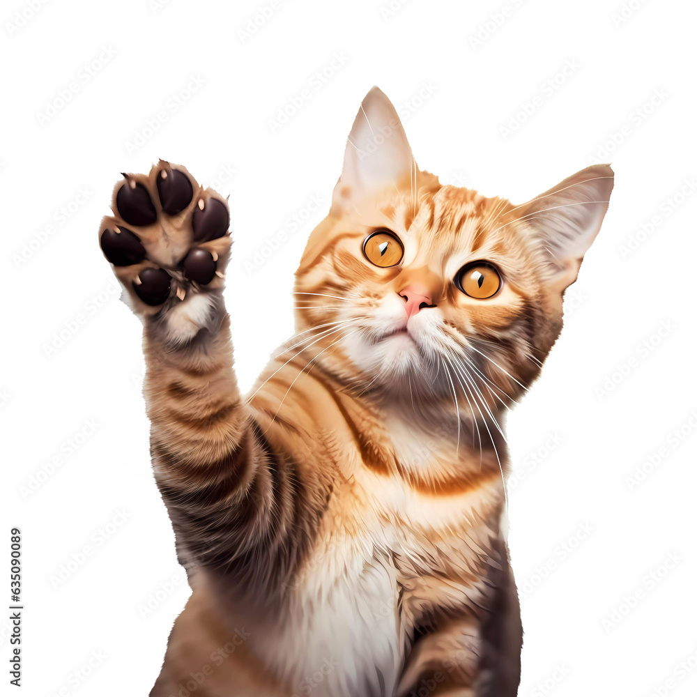 Cat giving high five on transparent background. Generative ai design ...