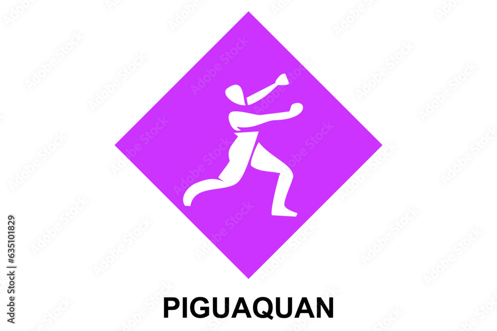 Piguaquan (chop-hanging fist) sport vector line icon. sportsman ...
