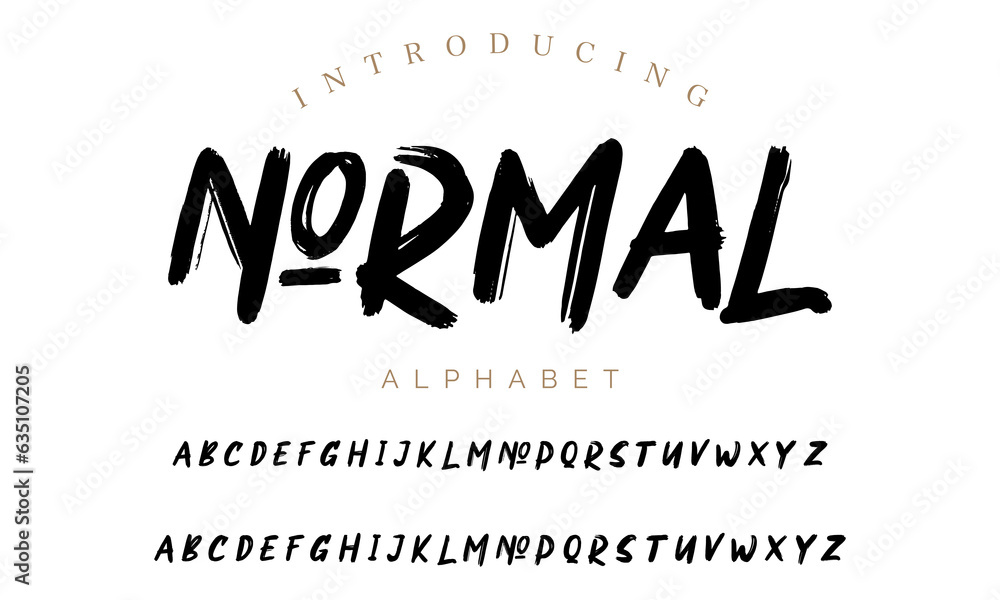Vetor de Normal hand lettered font Smooth beautiful brush script design ...