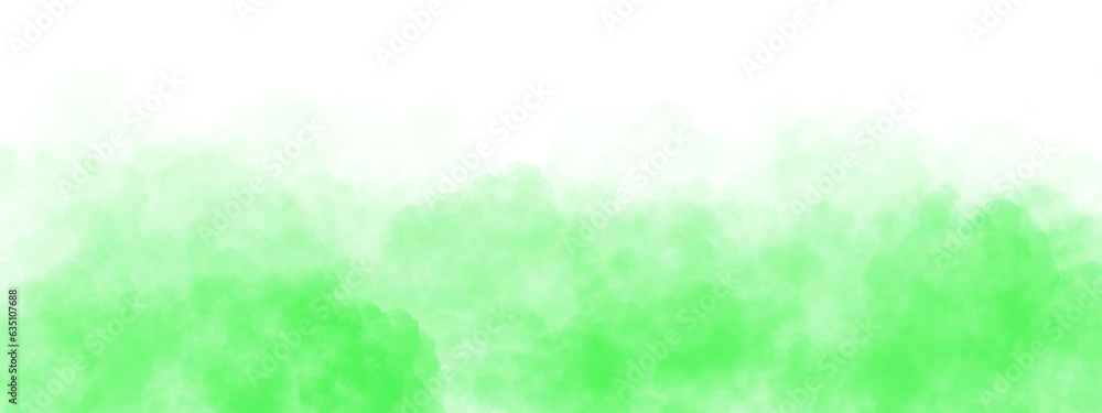 Realistic green clouds or smoke on a transparent background. Green fog ...