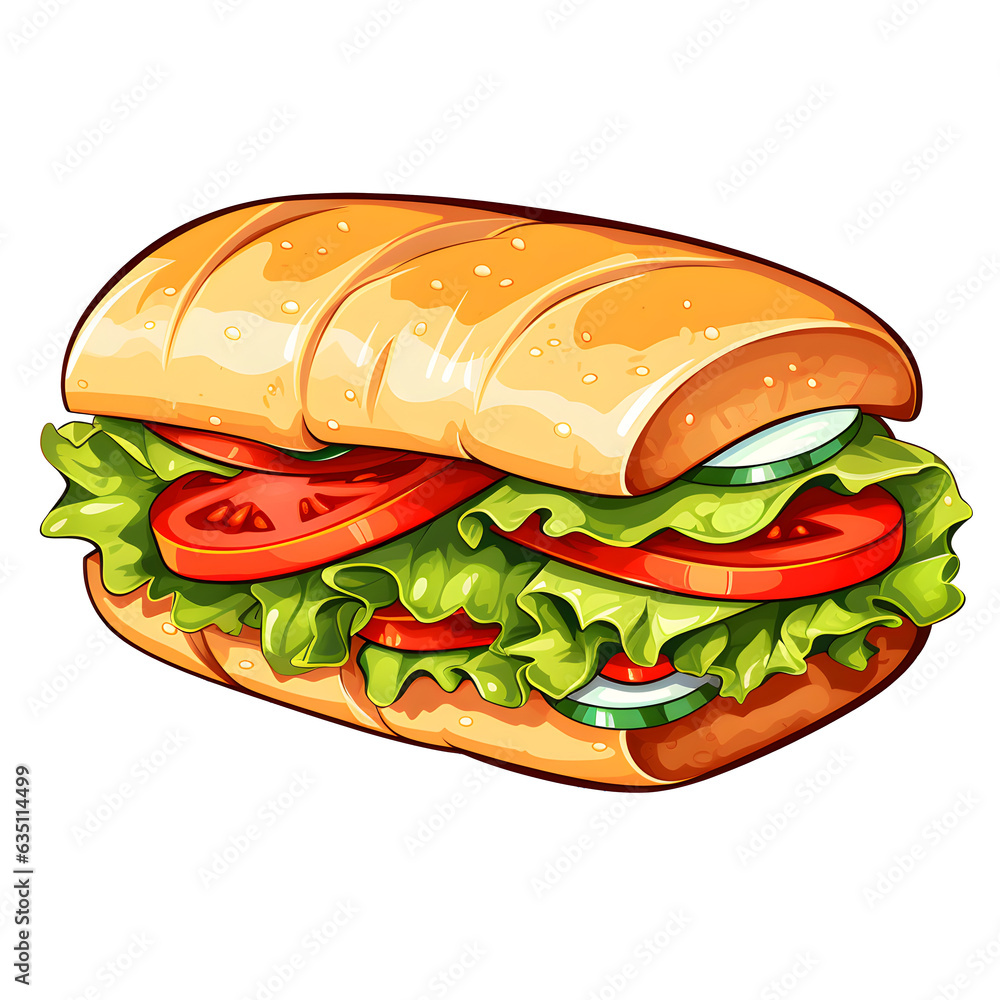 cartoon sandwich clipart, transparent background Stock Illustration ...