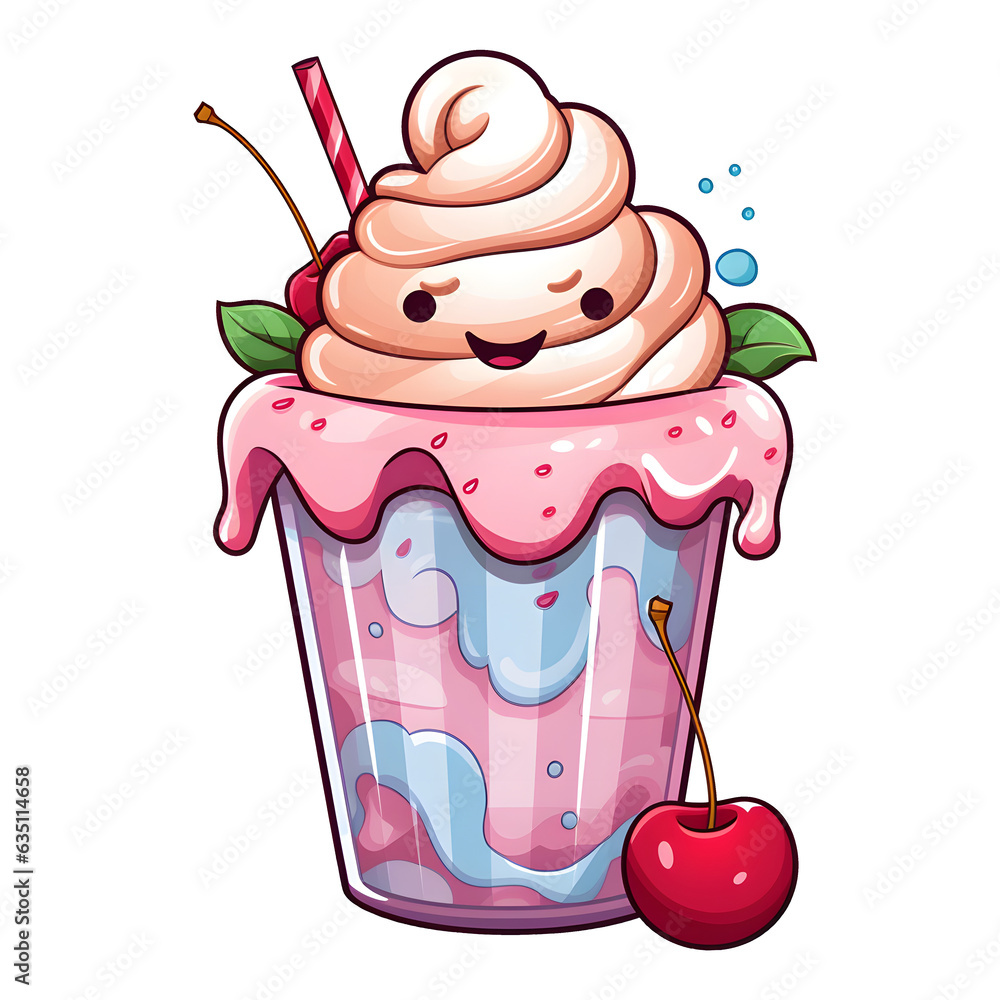 cartoon milkshake clipart, transparent background Stock Illustration ...