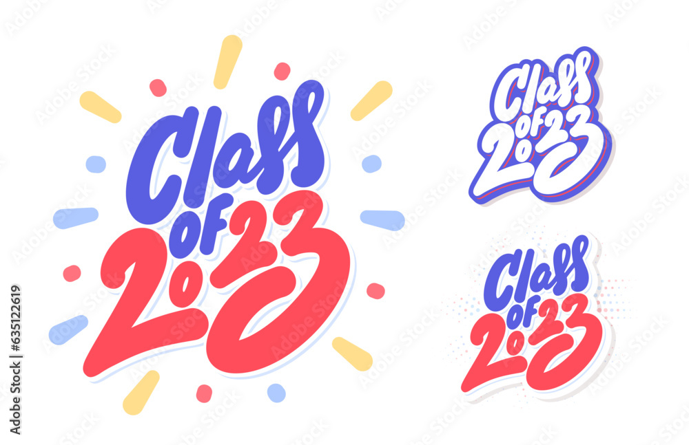 Class of 2023. Vector handwritten letterings. Stock Vector | Adobe Stock