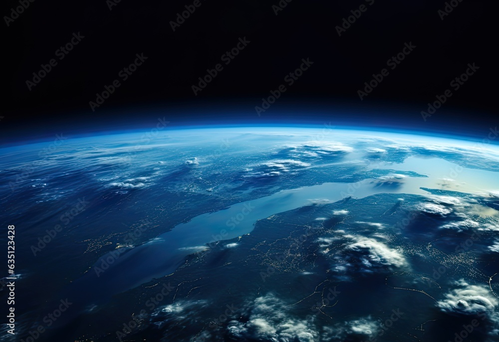 Planet earth globe view from space showing realistic earth surface and ...