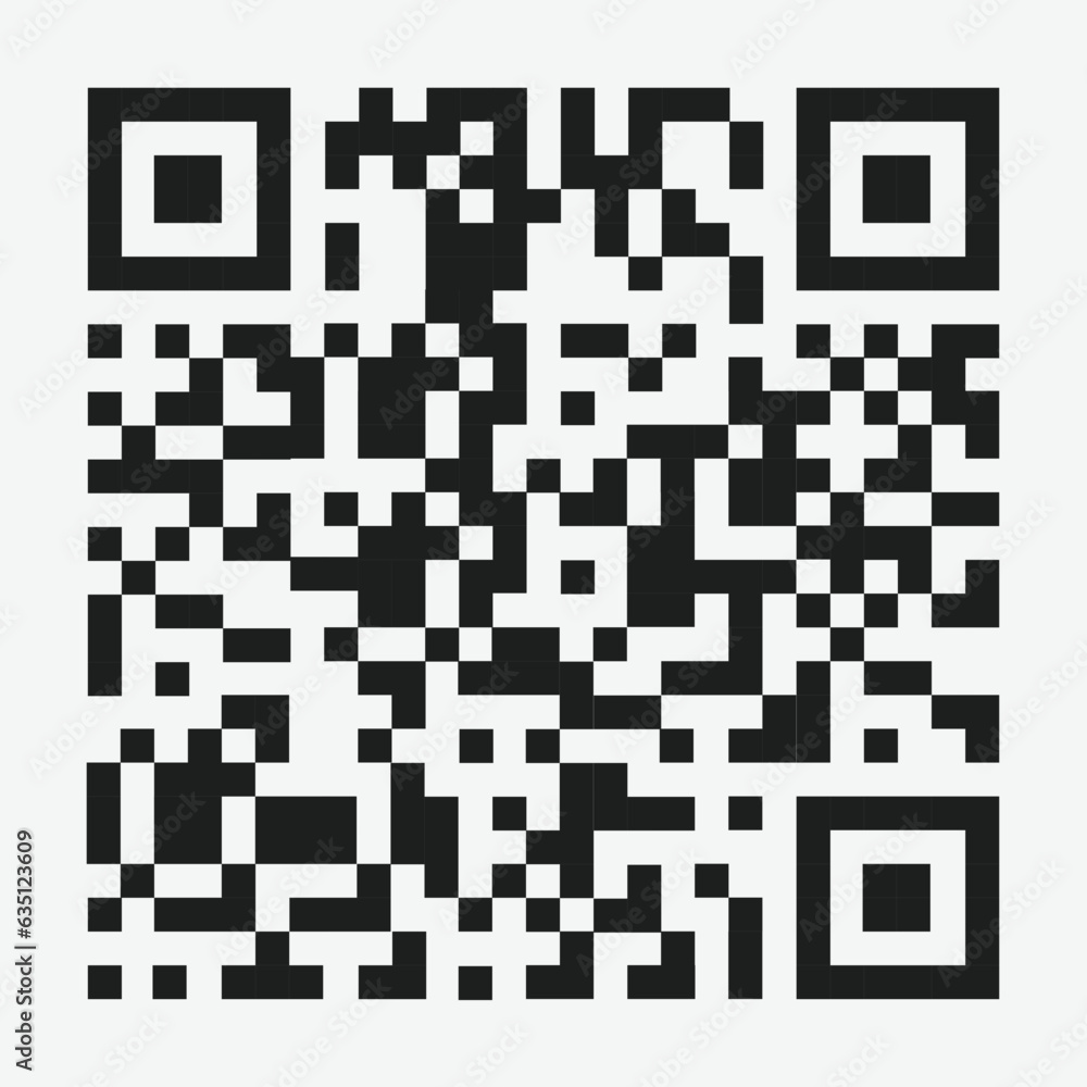 QR code icon. Stroke outline style. Vector QR code sample for smartphone scanning, Vector ...