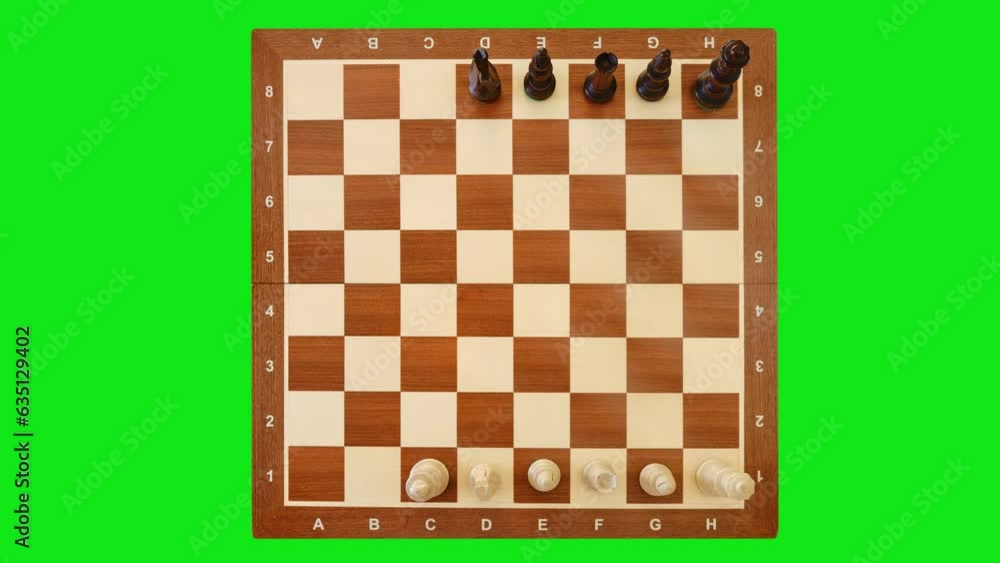 Arrangement of chess pieces in random order 960 on the chessboard top ...