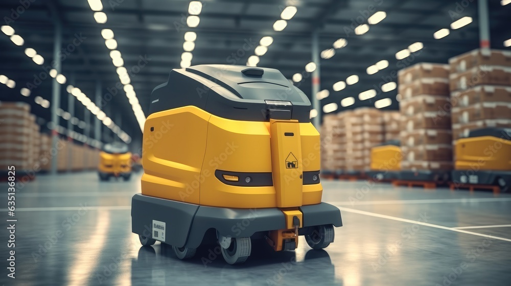 AGV Automated Guided Vehicle optimizing warehouse operations, Seamless ... AGV Automated Guided Vehicle optimizing warehouse operations, Seamless ...