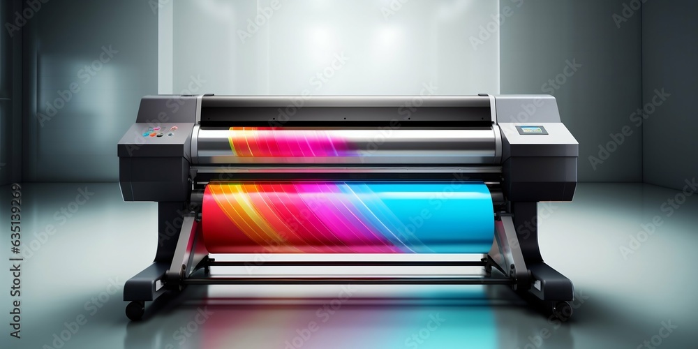 Professional Large Format Plotter Printer in Office. Generative ai ...