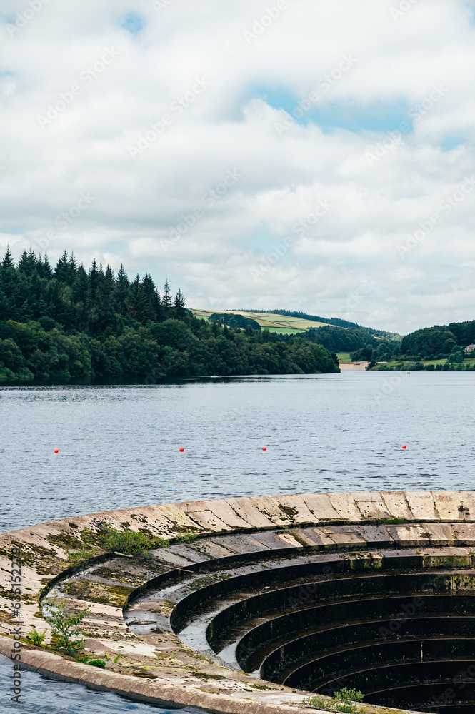 Ladybower Reservoir, large Y-shaped reservoir in the Upper Derwent ...