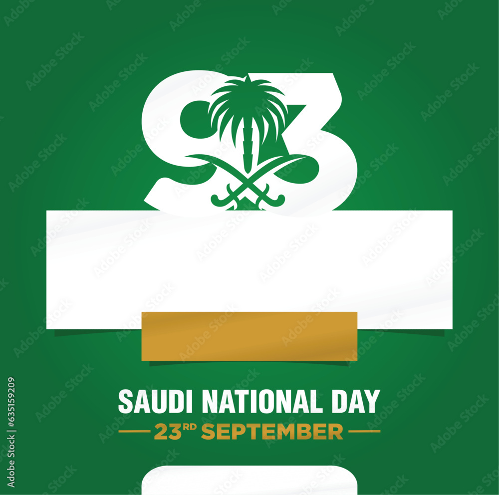 Translation Arabic Text: Saudi National Day. 93 years anniversary ...