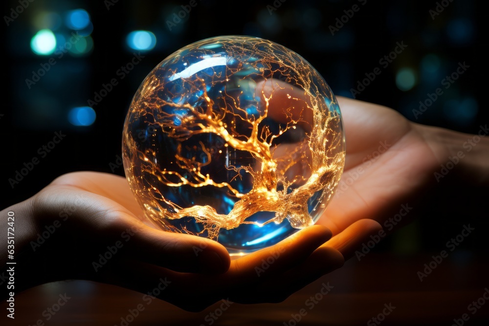 Global Ecology Globe Round Concept Visualization: Earth's Planet and ...