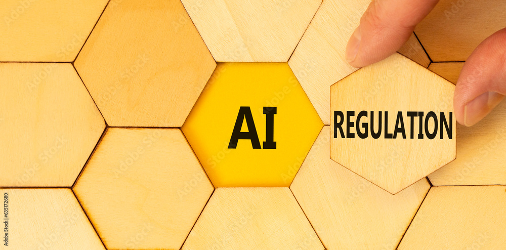 AI regulation symbol. Concept words AI artificial intelligence ...
