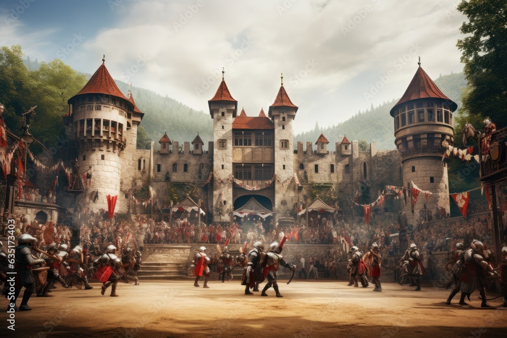 Foto de Medieval Europe Carnival: Hyper-Realistic Image of Renaissance ...