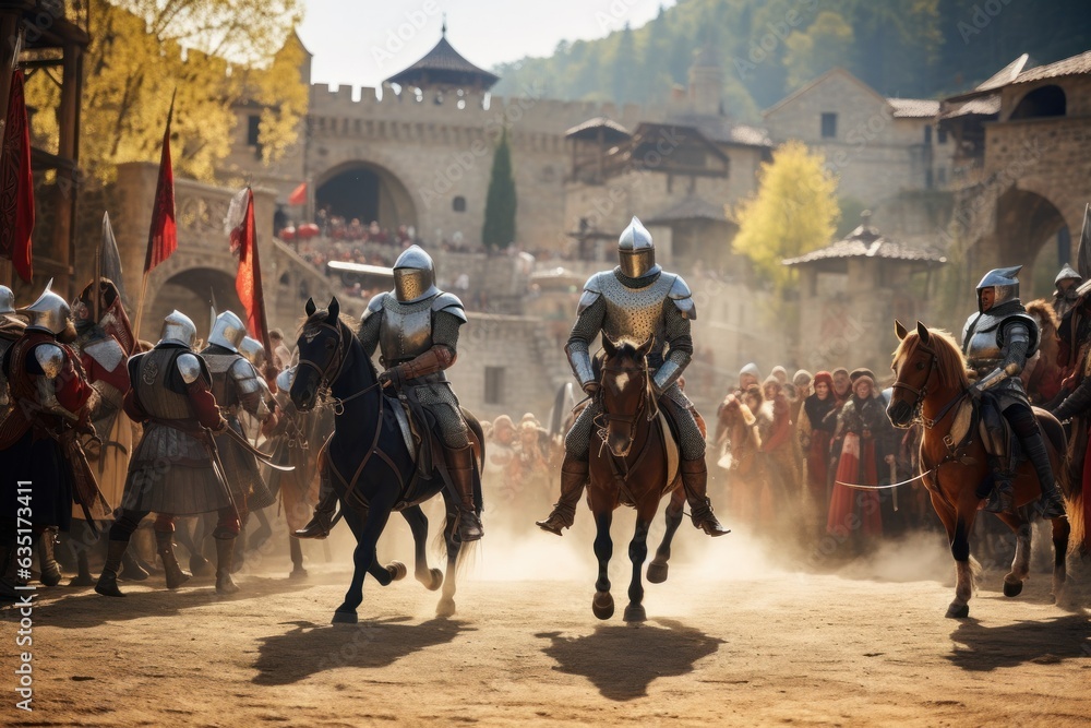 Foto de Renaissance Fair Majesty: Hyper-Realistic Scene of Bustling ...