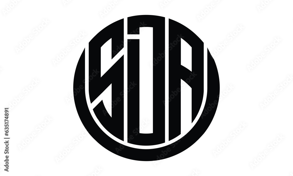 SDA shield in circle logo design vector template. lettermrk, wordmark ...