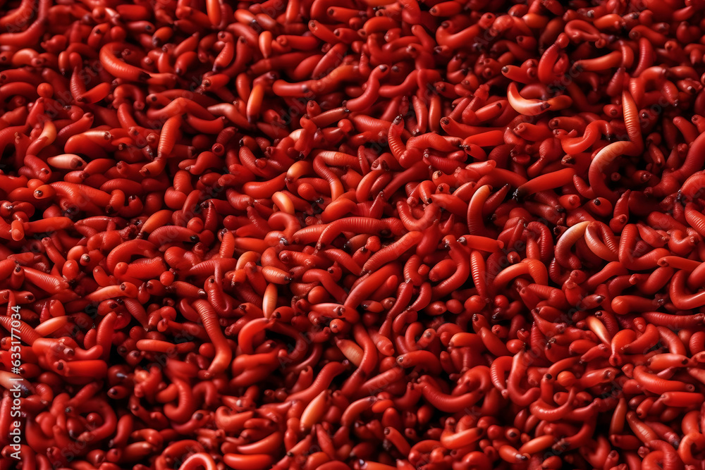red worms full-frame background and seamless texture, neural network ...
