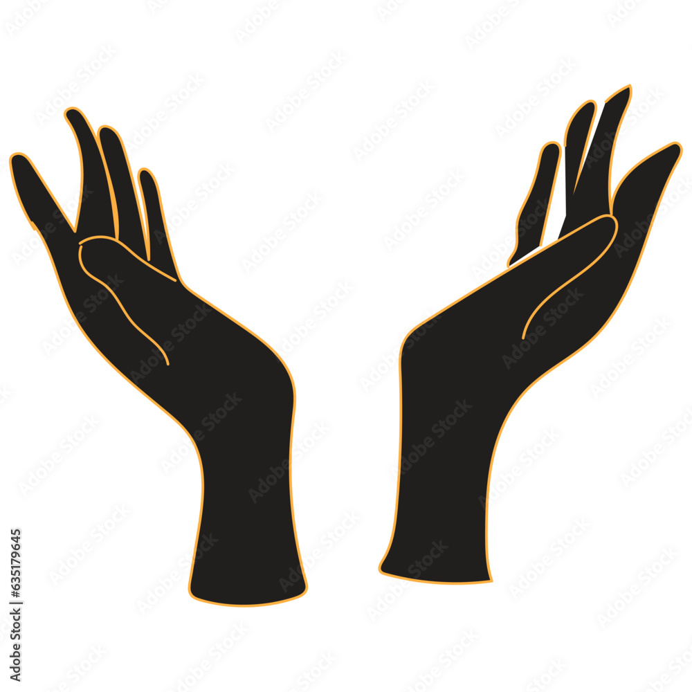 Hand gestures line icons. Handshake, Clapping hands, Victory. Horns ...