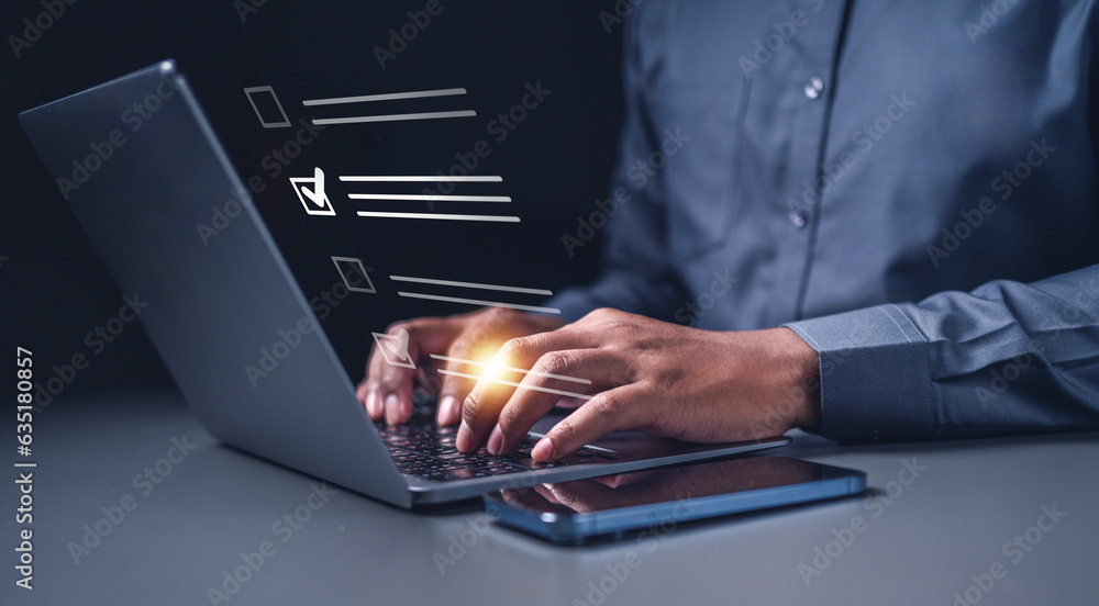 technology, checklist, contract, working, business, management ...