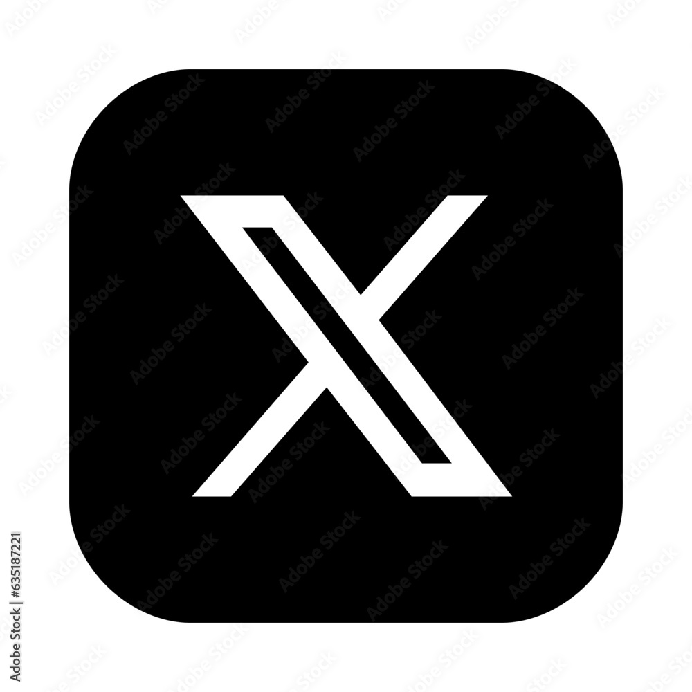X new social network. Black app icon. Twitter rebranded as X. Twitter's ...