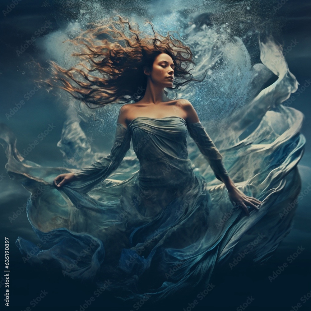 Deep connection to the inner word, meditation. Metaphoric art Stock ...