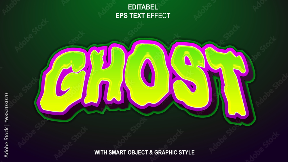 Ghost Vector Text Effect editable for helloween Logo and event Stock ...
