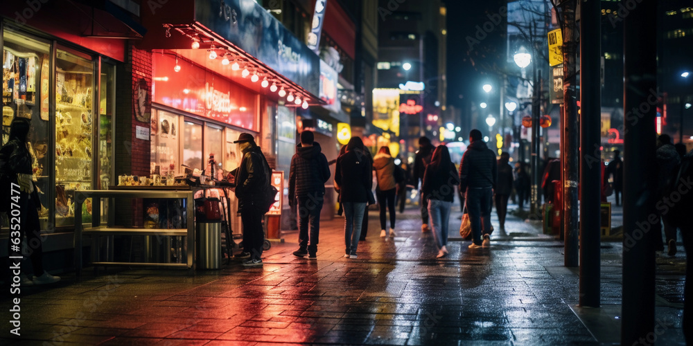 Abstract street photography at midnight, high contrast, shadows and ...