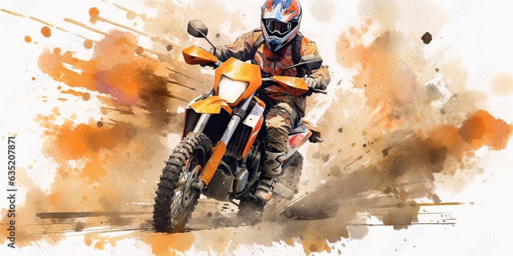 AI Generated. AI Generative. Enduro moto cross offroad motorbike ...
