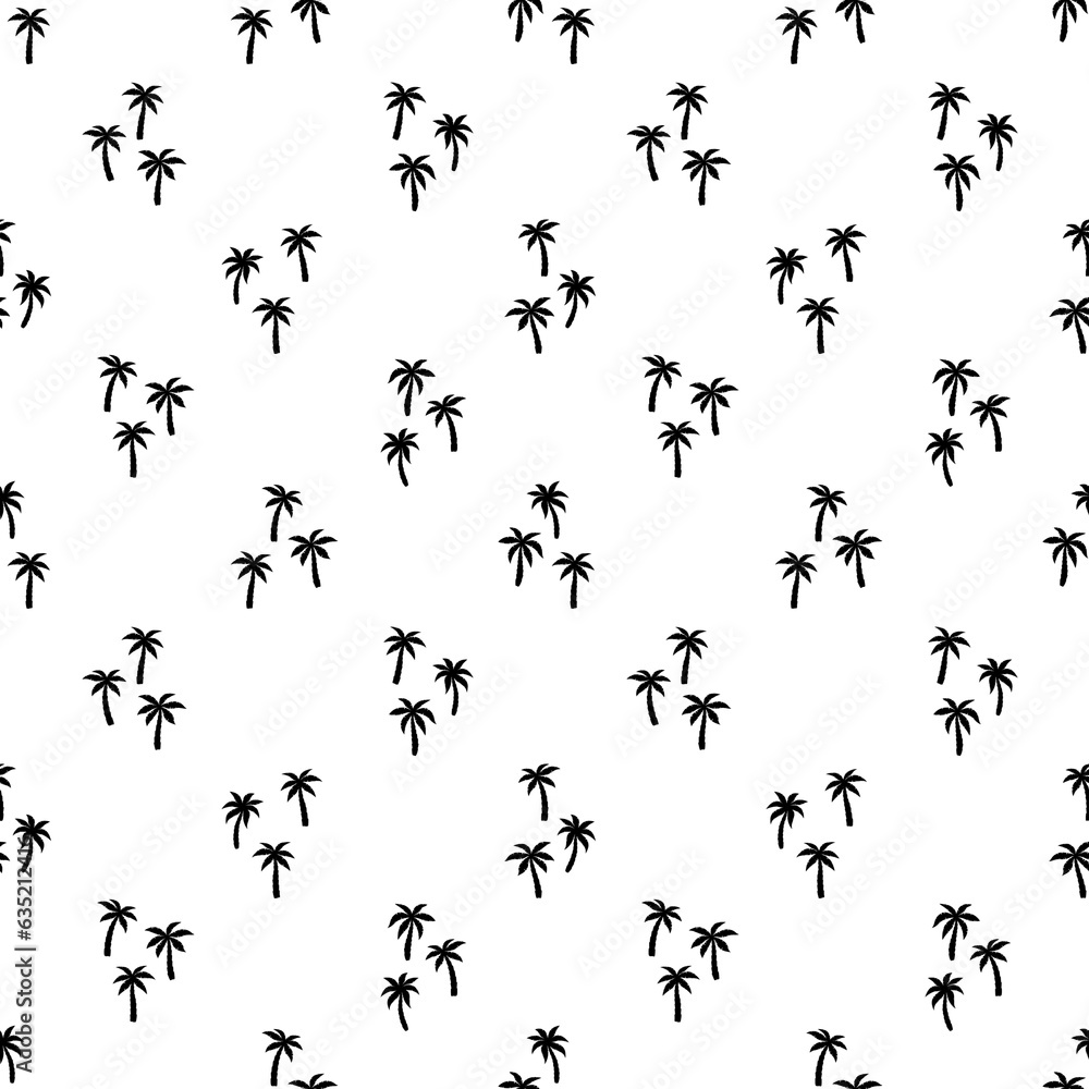 Palm tree seamless pattern. Repeating cute palms background for prints ...