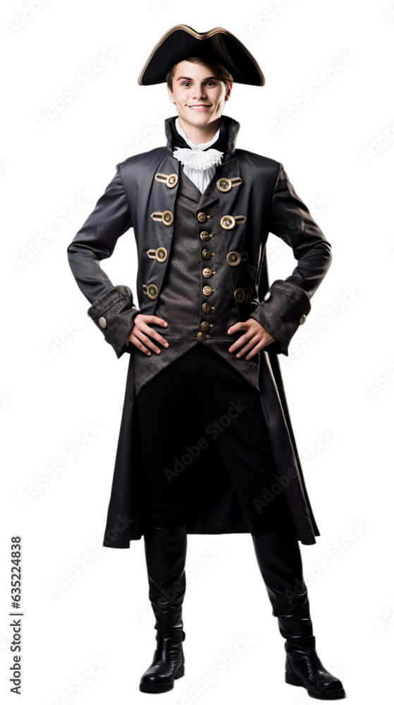 Happy gothic young men in Cursed Captain Costume halloween with an ...