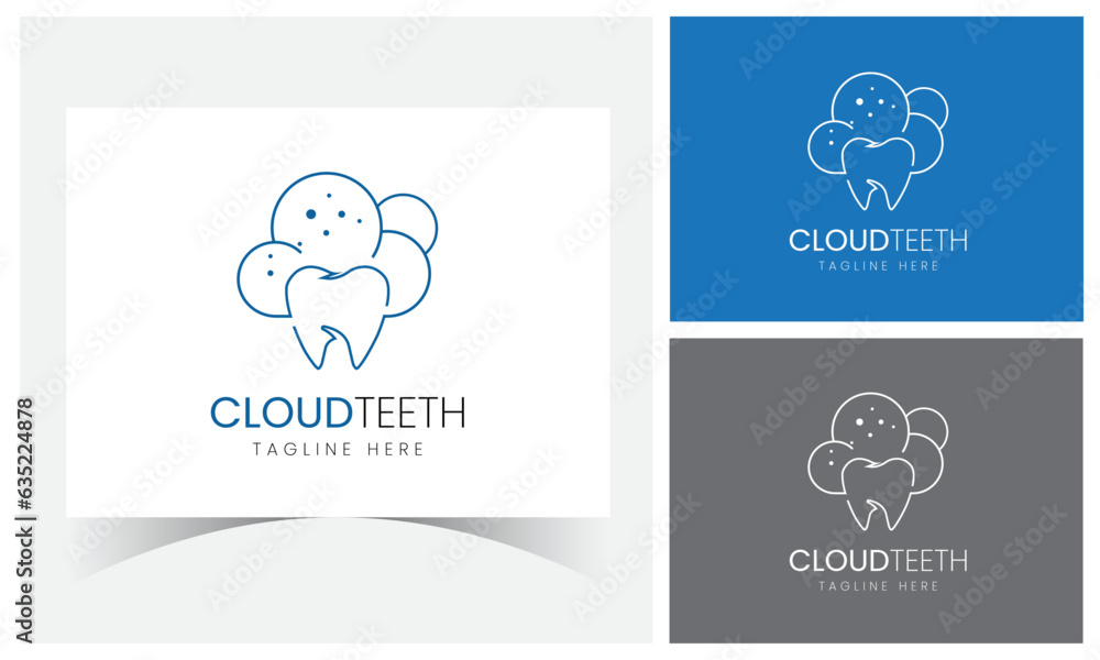 Cloud Teeth Logo Design Template. Stock Vector | Adobe Stock
