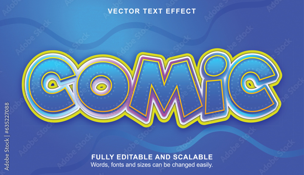 Cartoon comic text effect, editable kids and children text effect Stock ...