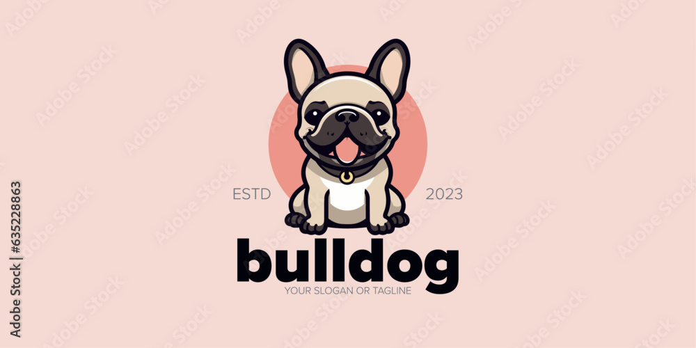 Pet Logo Excellence: Happy Cute French Bulldog Dog Logo Vectors for Pet ...