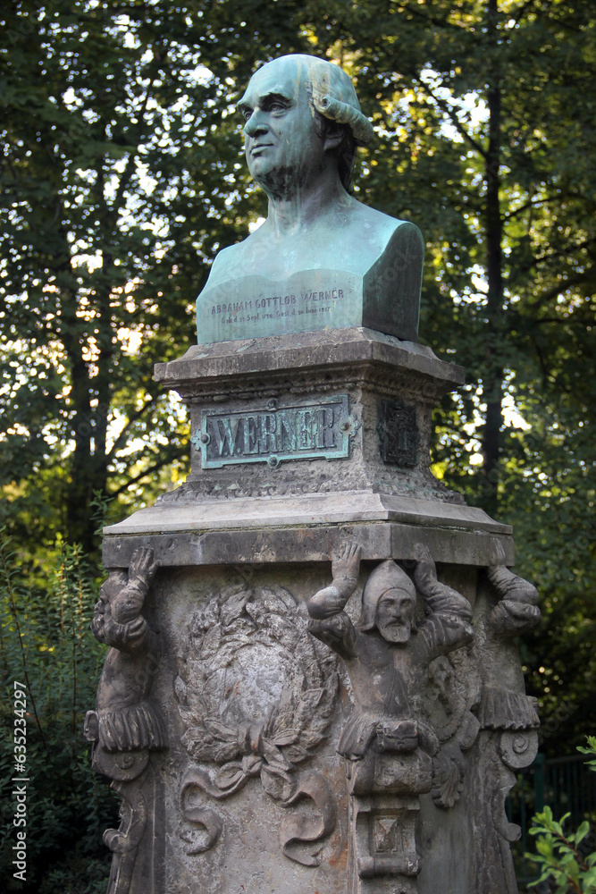 Freiberg, Germany - August 9, 2023: Monument to Abraham Gottlob Werner ...