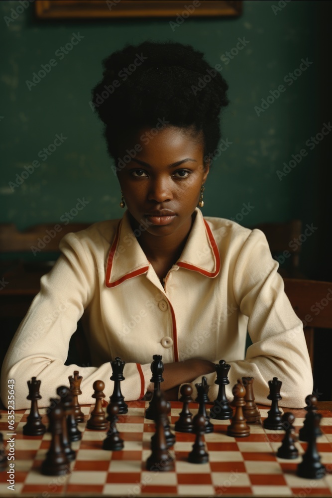 Chess Queen: Black Woman Navigating Her Moves with Skill and Precision ...