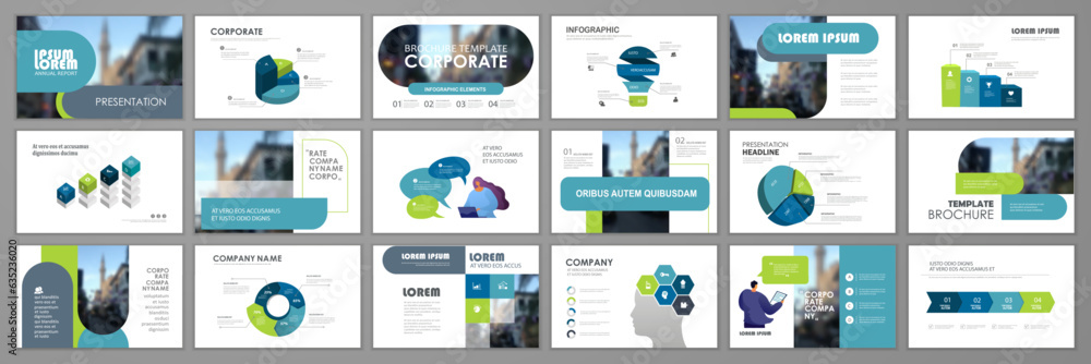 Business infographic elements template set. Keynote presentation ...