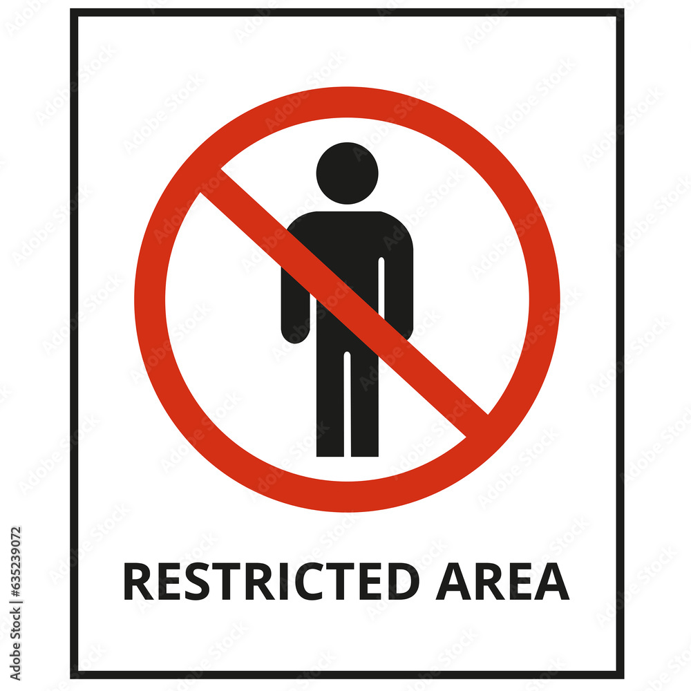 Icono de Área restringida. Signo de solo empleado autorizado sobre un ...