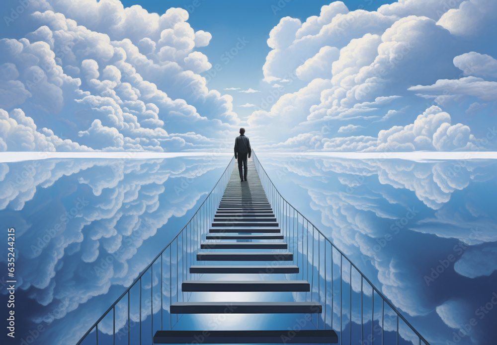 e: Generative AI illustrations of the last step of the spiritual ...