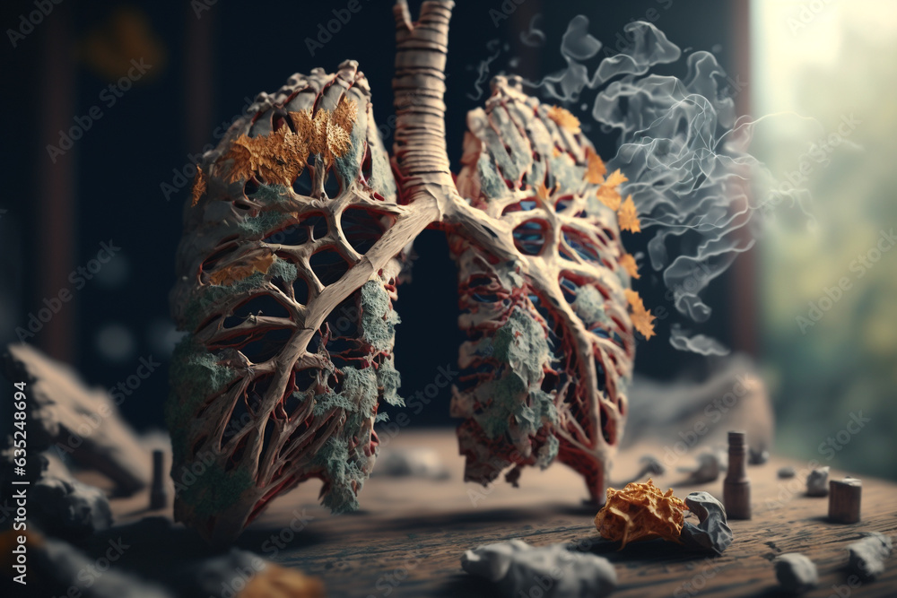 Human smoker lungs, stop smoking, no tobacco, harmful effects of ...