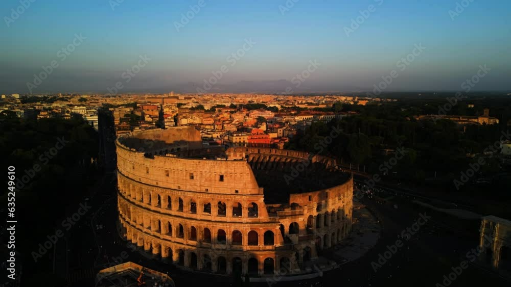 Majestic Rome: Aerial View of the Amazing Historic Colosseum arena ...
