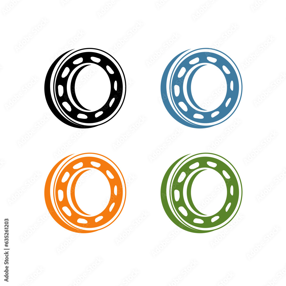 Bearing logo set. Essential for mechanical brands. Vector illustration ...