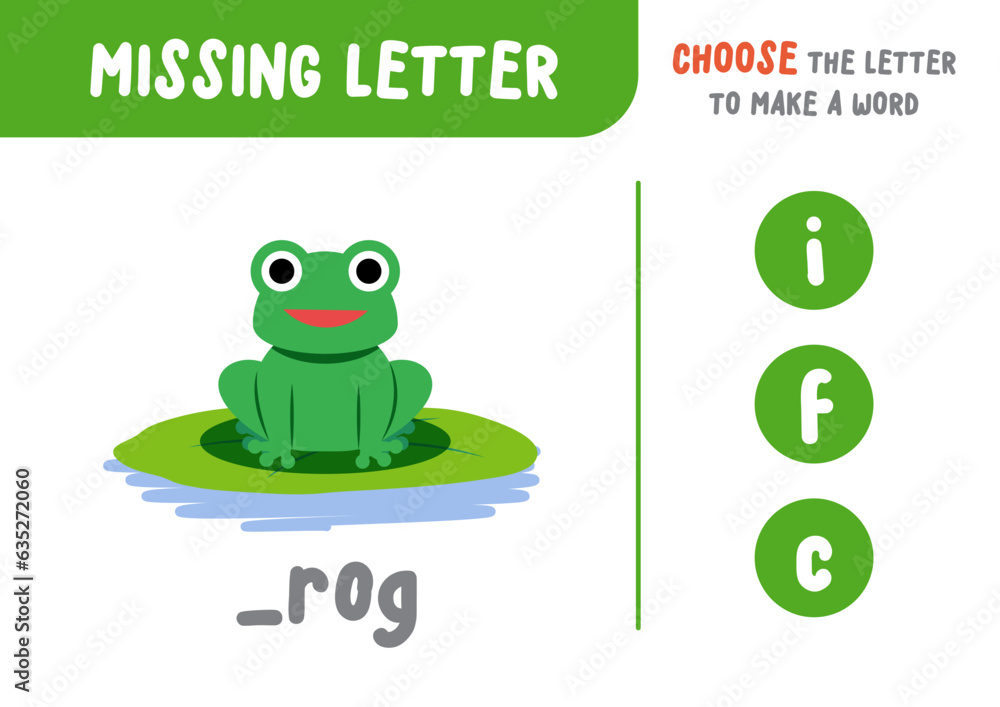 Missing letter (frog), the alphabet letter vocabulary game for kid ...