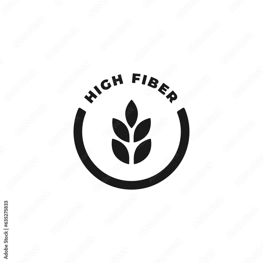 High fiber icon or High fiber label vector isolated. High fiber icon ...