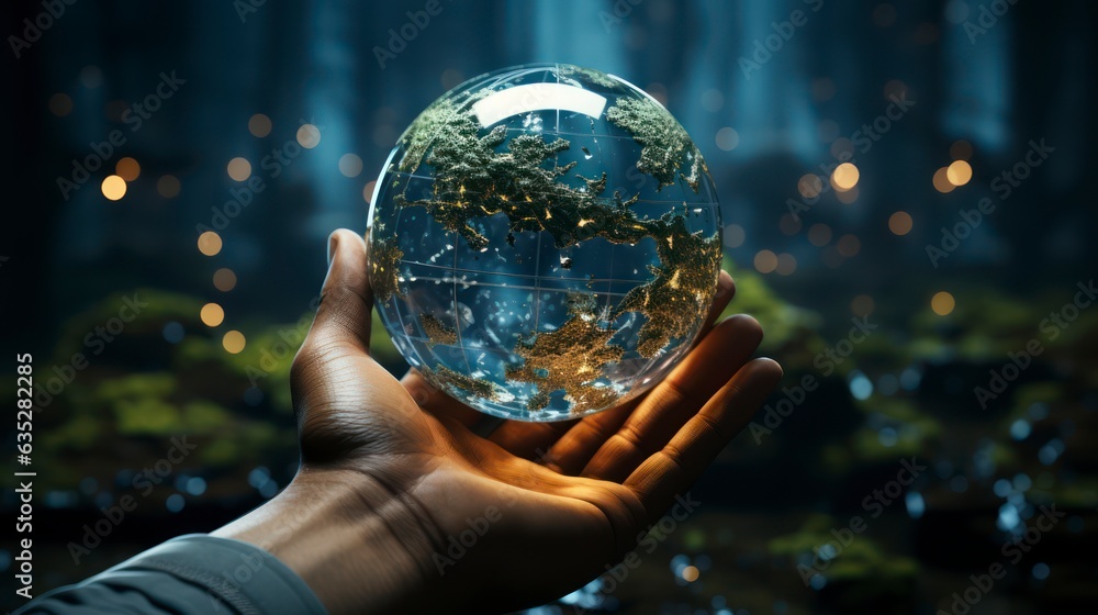 Human Hands Cradling the Earth Represents Protecting Our Planet Through ...